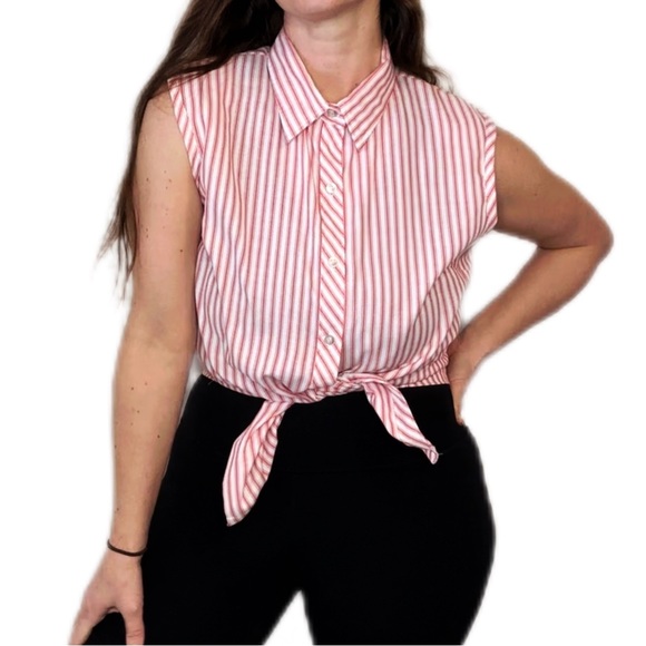 Lisa Dale | Tops | Old Money 7s Pinstripe Red And White Permanent Press ...